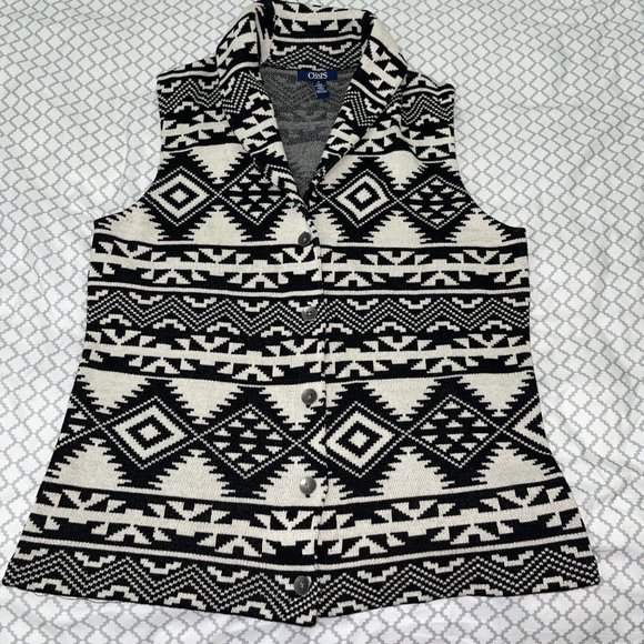 Chaps | Jackets & Coats | Chaps Southwestern Print Boho Button Up Knit ...